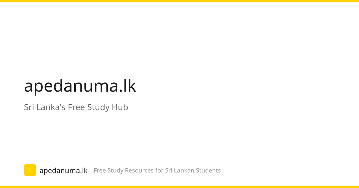 O/L ICT Past Papers Sinhala Medium | Free Download | Ape Danuma